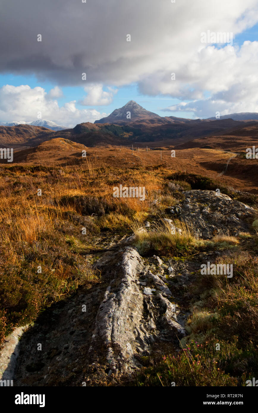 Sutherland landscape with Ben Stack Stock Photo - Alamy