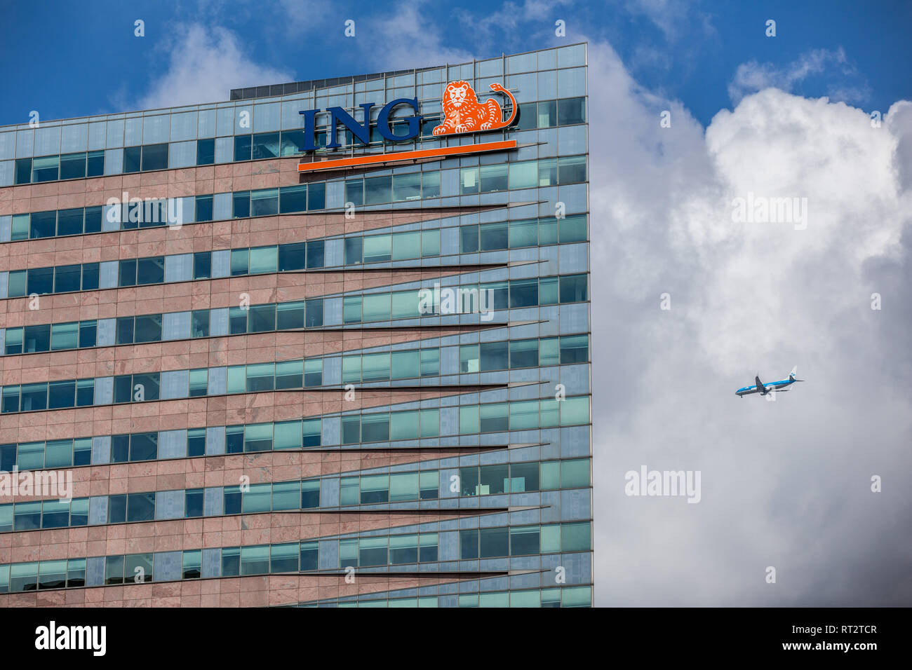 Amsterdam, Netherlands. June 27, 2015. Logo of ING bank at De Entree ...