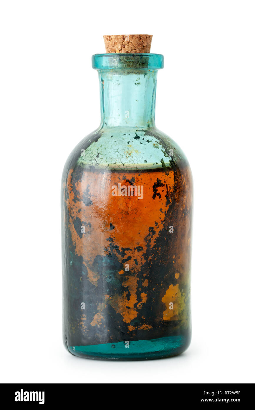 Bottle of herbal infusion or essential oil closeup on white Stock Photo ...