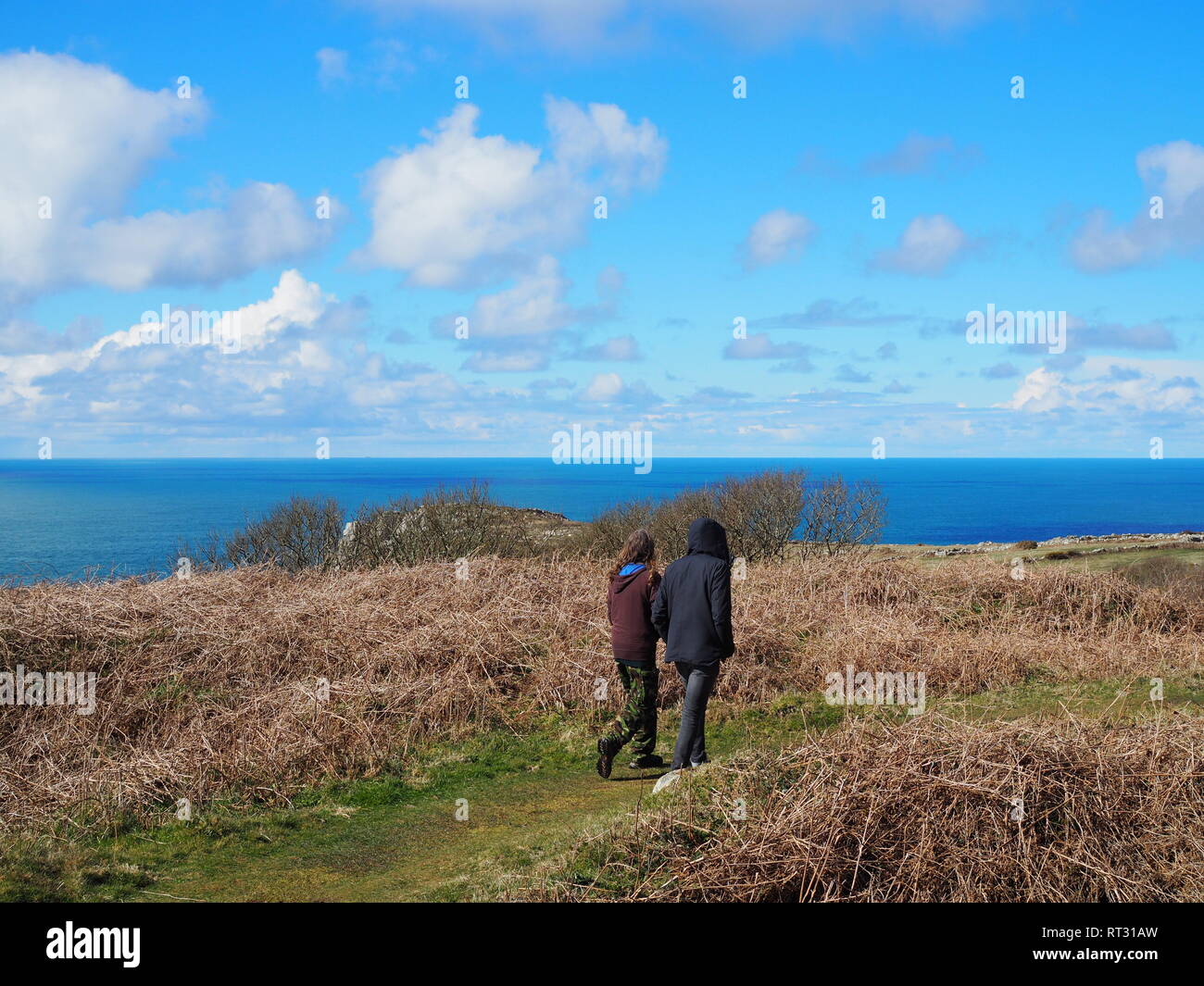 Commando Ridge, Bosigran, Penwith, Cornwall, England, UK Stock Photo ...