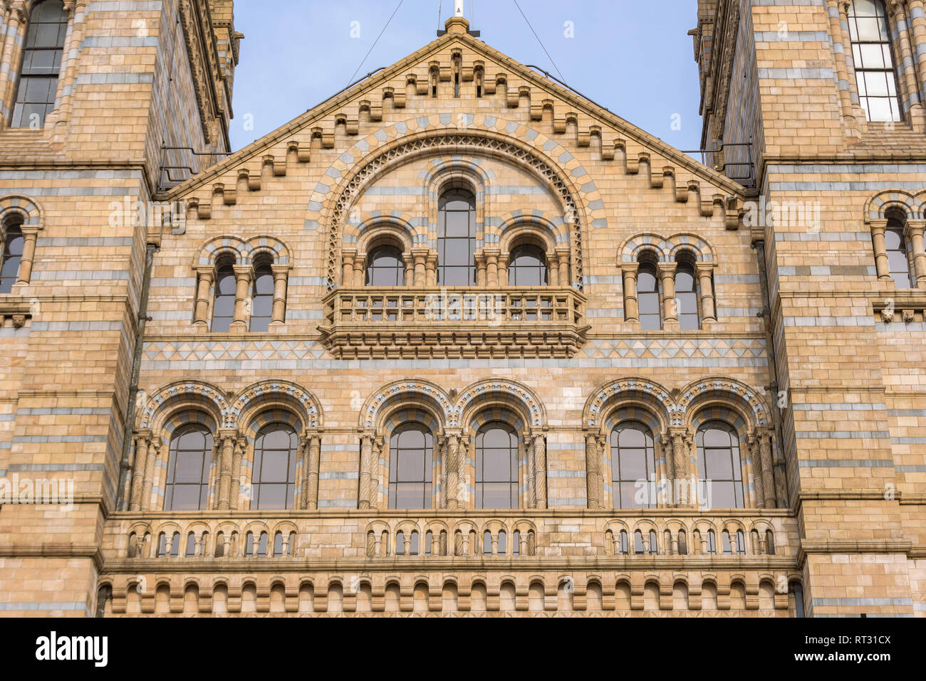Exterior architectural detail of the Natural History Museum building ...