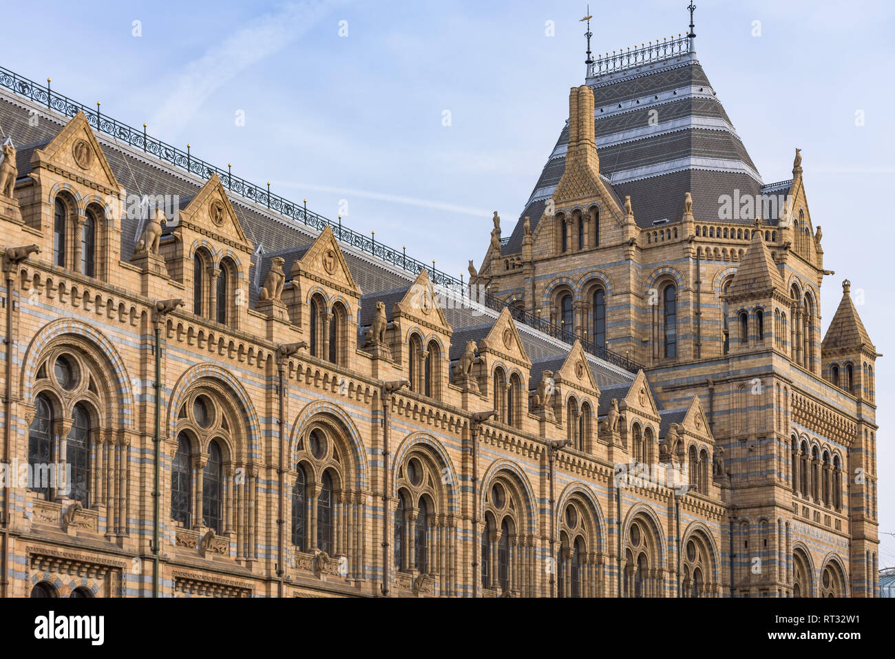Exterior architectural detail of the Natural History Museum building ...