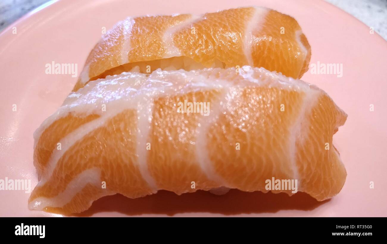 The Sashimi salmon set. Japanese Food salmon sashimi Stock Photo - Alamy