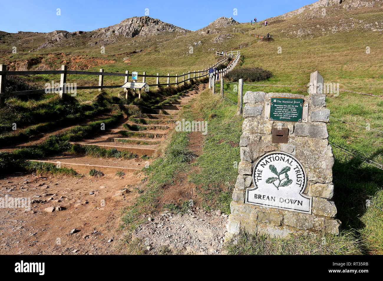The footpath leading to Brean Down at Brean, Somerset Stock Photo - Alamy