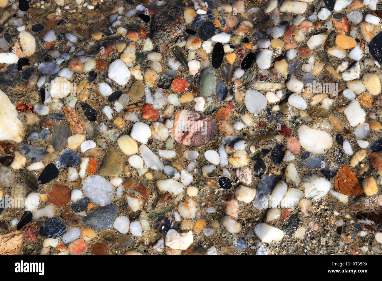 Weathered sea concrete with lot of different pebbles texture. Nautical ...