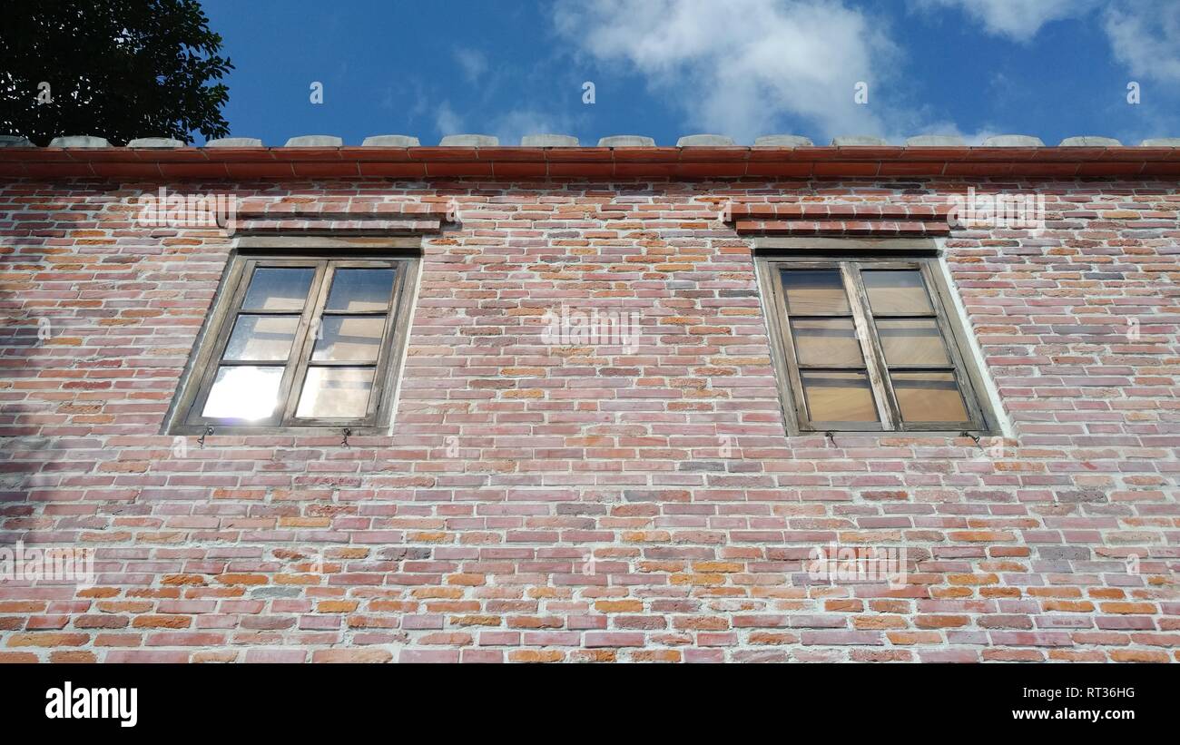 The Traditional ancient gothic style window. Old vintage window on ...
