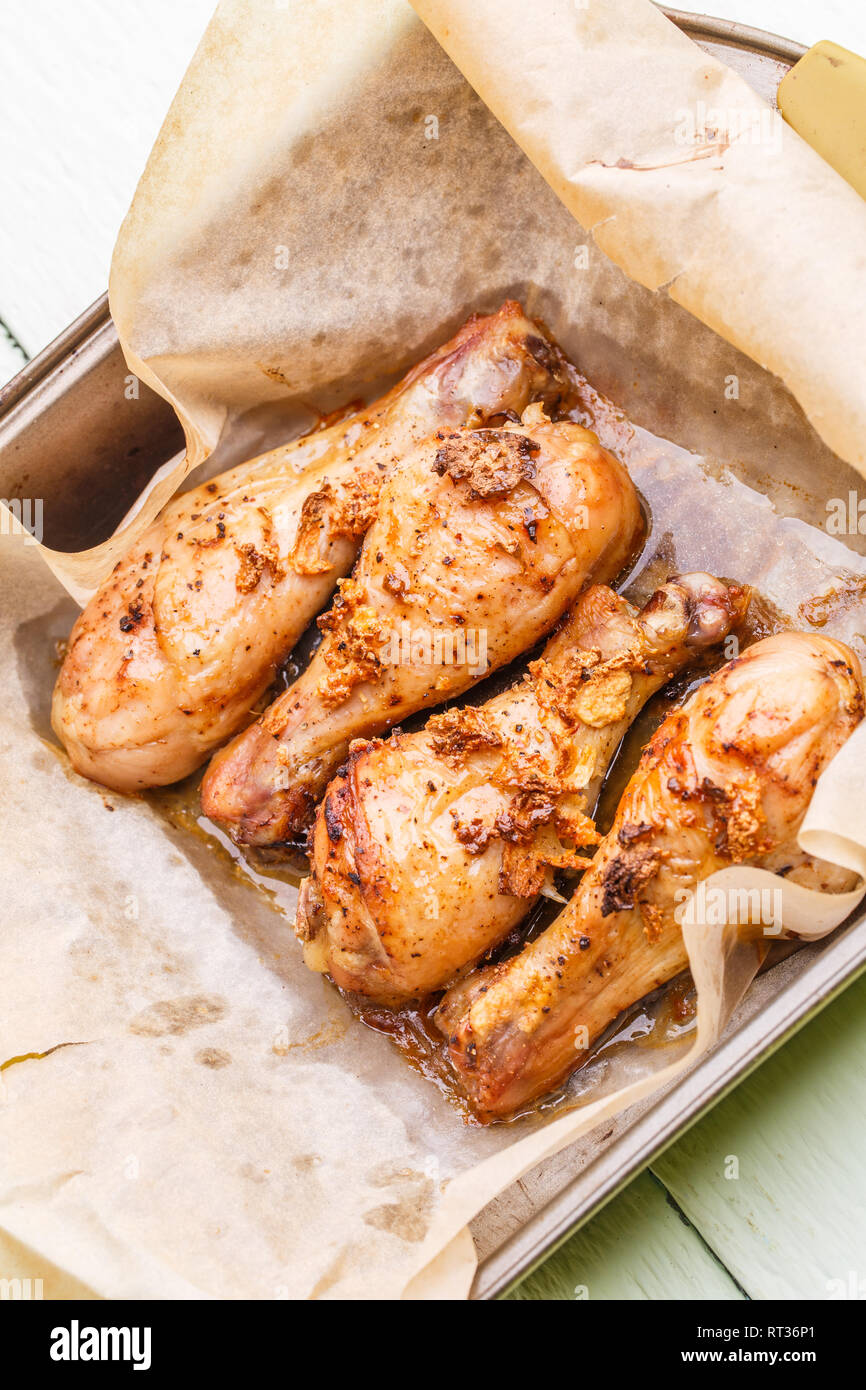 Prepared chicken on culinary paper Stock Photo - Alamy