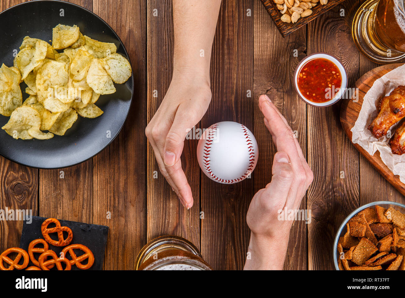 Picture of table with baseball Stock Photo - Alamy