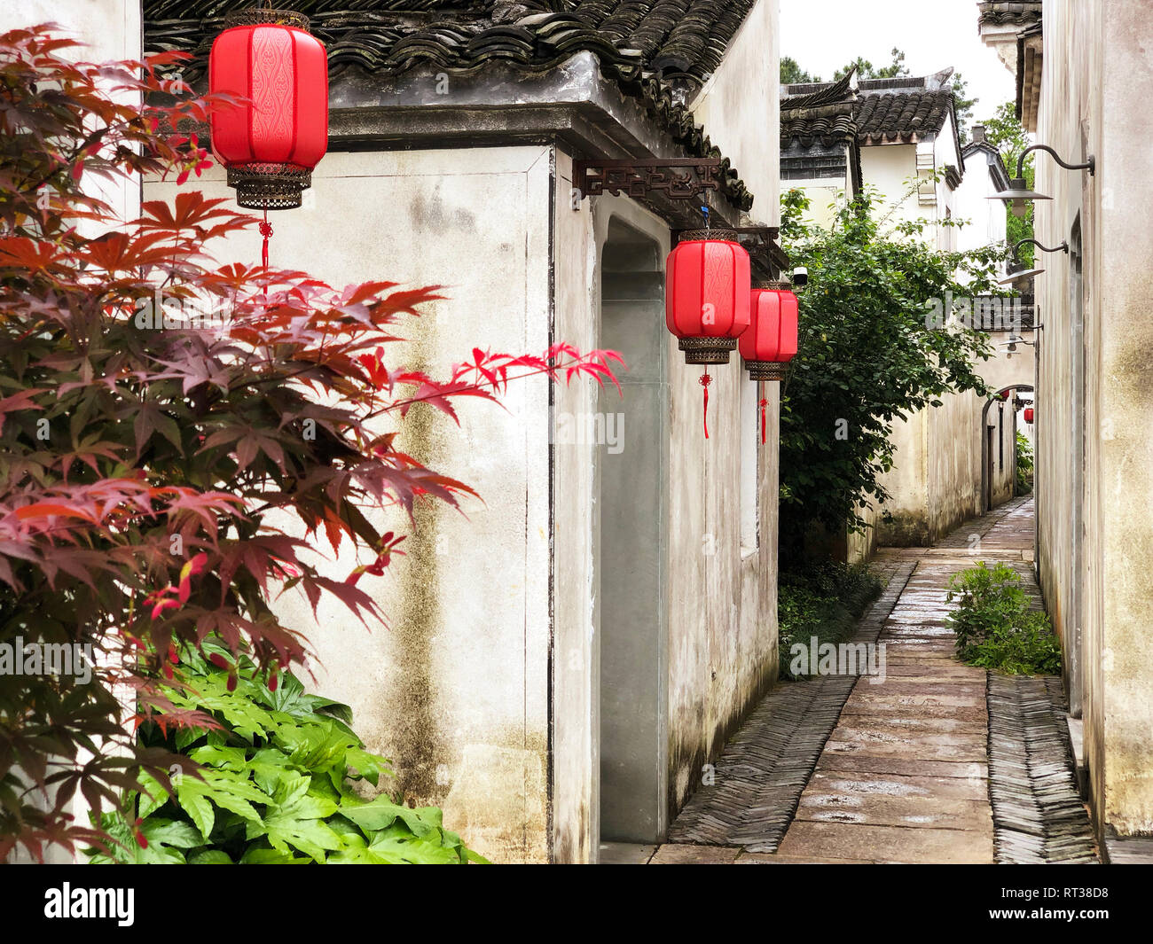 Narrow Chinese Street. Ancient Asian Town. Old Village. Wenyuan ...