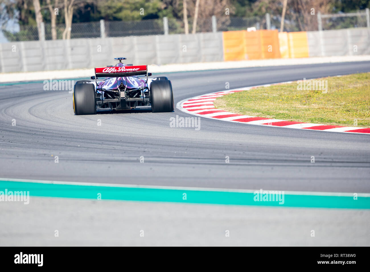 Kimi Raikkonen's (Alfa Romeo Racing) C38 car's back, seen in action ...