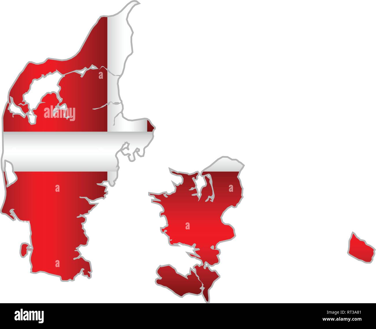 Shiny map of the Denmark - Illustration, Three Dimensional Map of ...