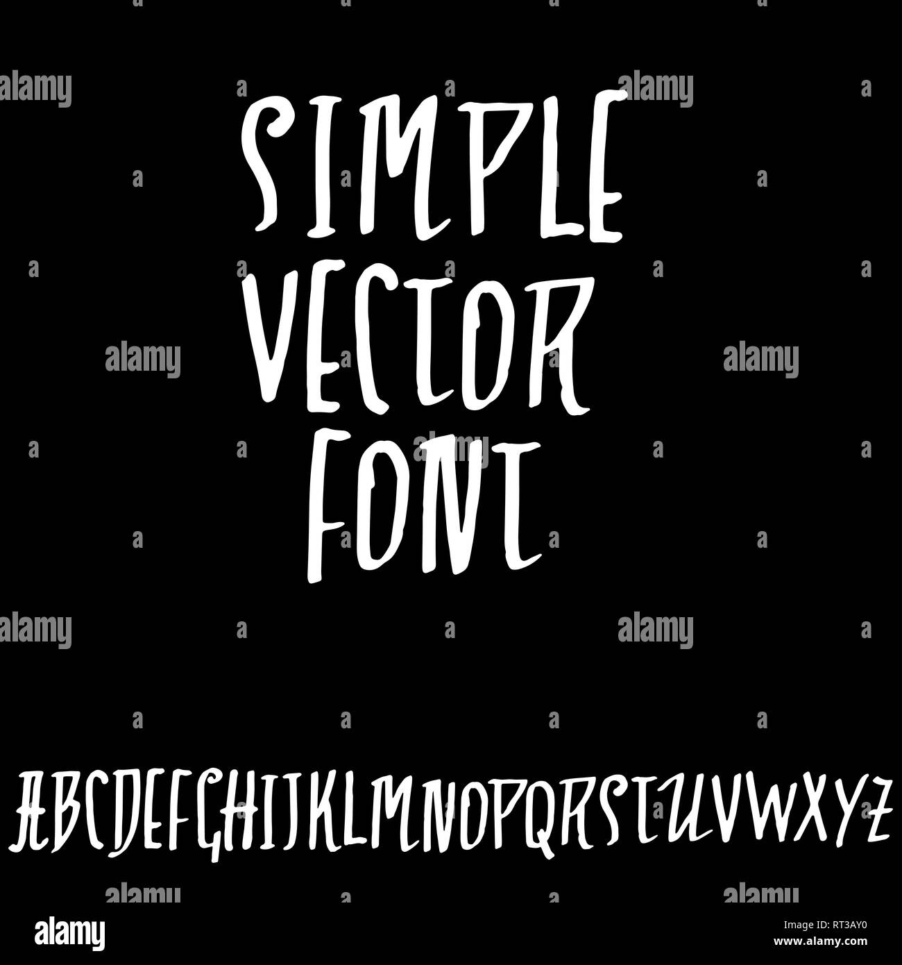 Modern brush lettering. Handdrawn grunge ink font. Vector illustration ...