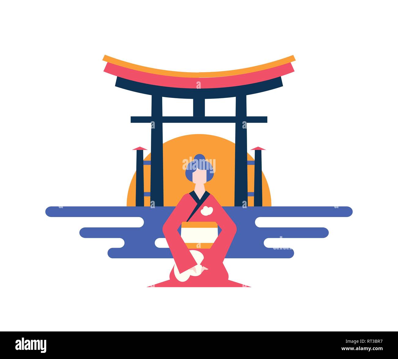 Visit Japan - colorful flat design style illustration Stock Vector ...