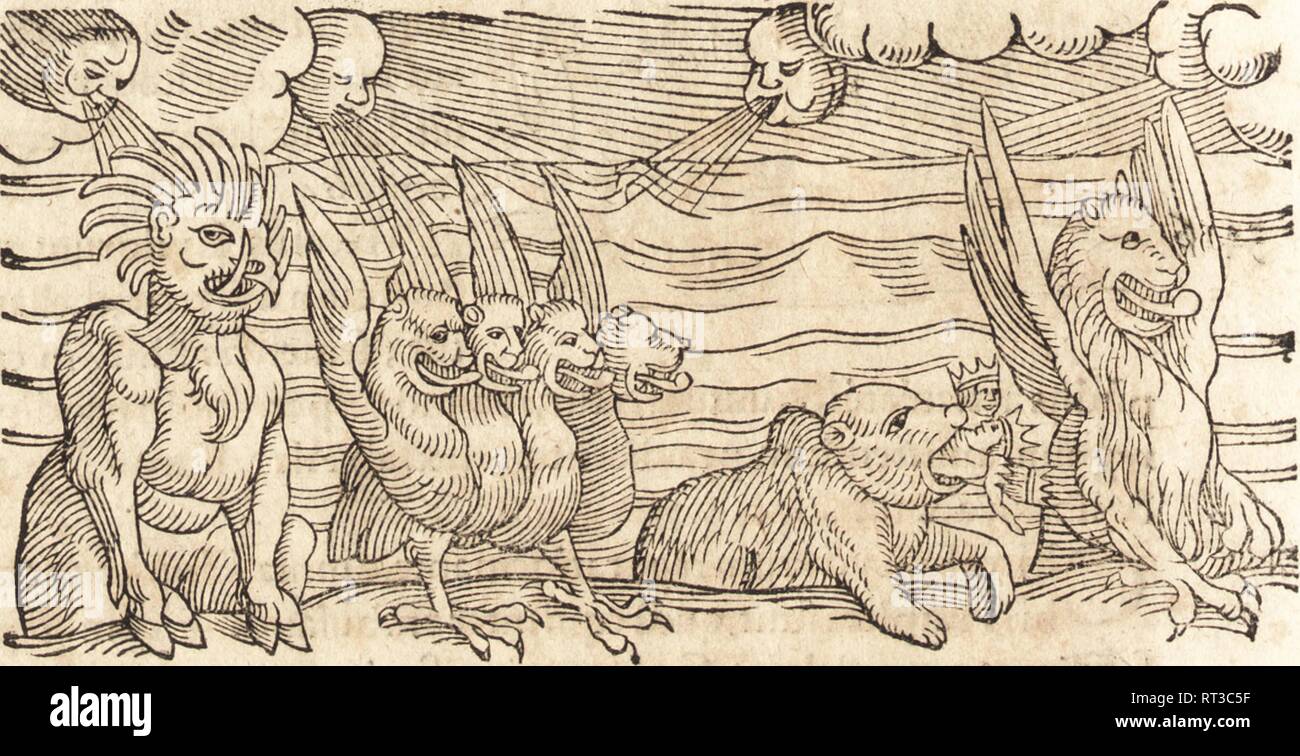 Vintage monsters illustration Stock Photo - Alamy