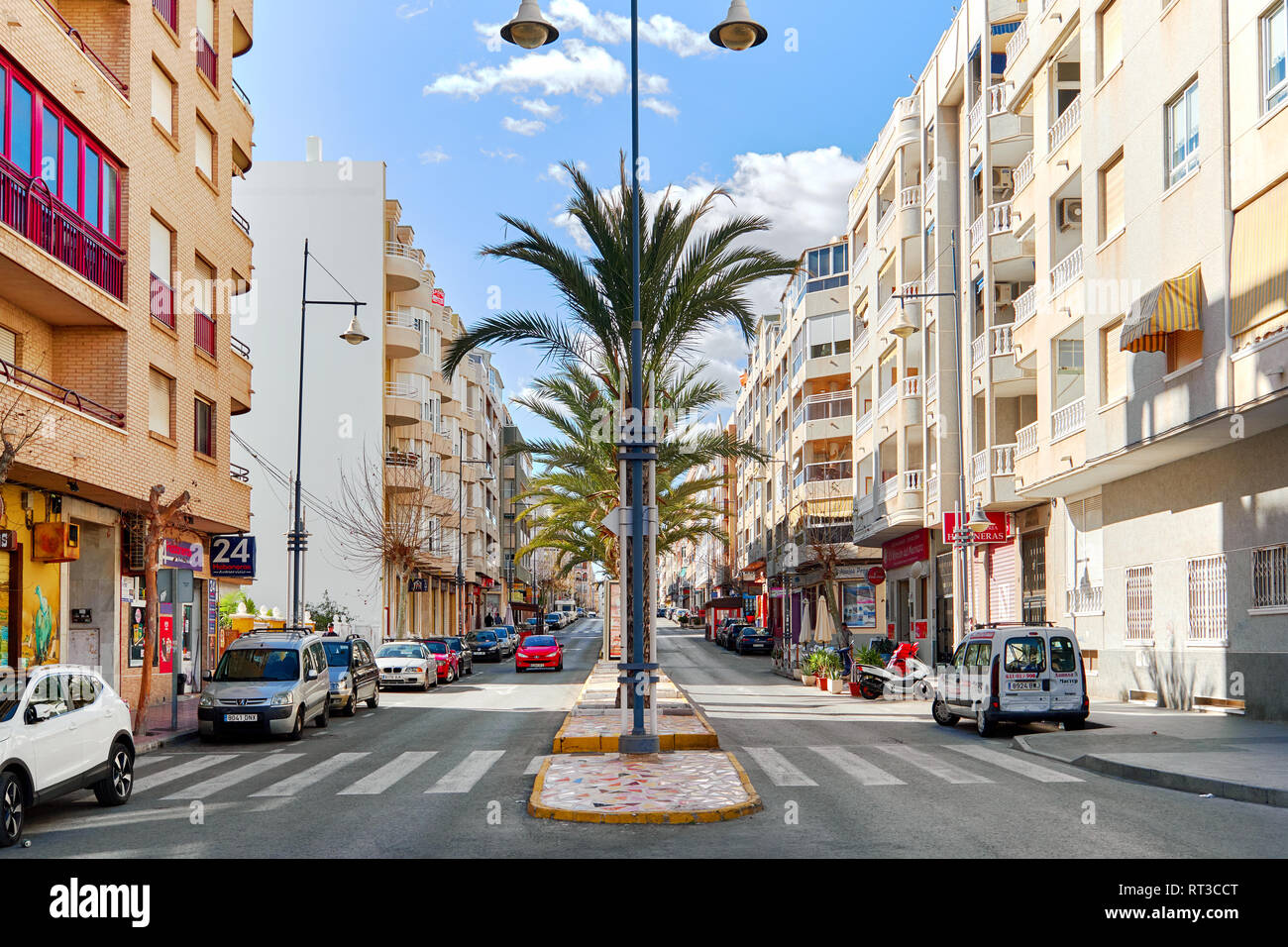 Torrevieja, Spain -February 3, 2019: Charming Habaneras street in ...