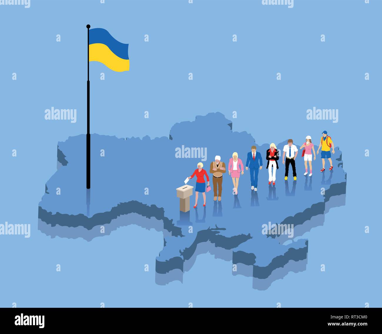 Ukrainian citizens are voting for election over a Ukraine map. All the ...