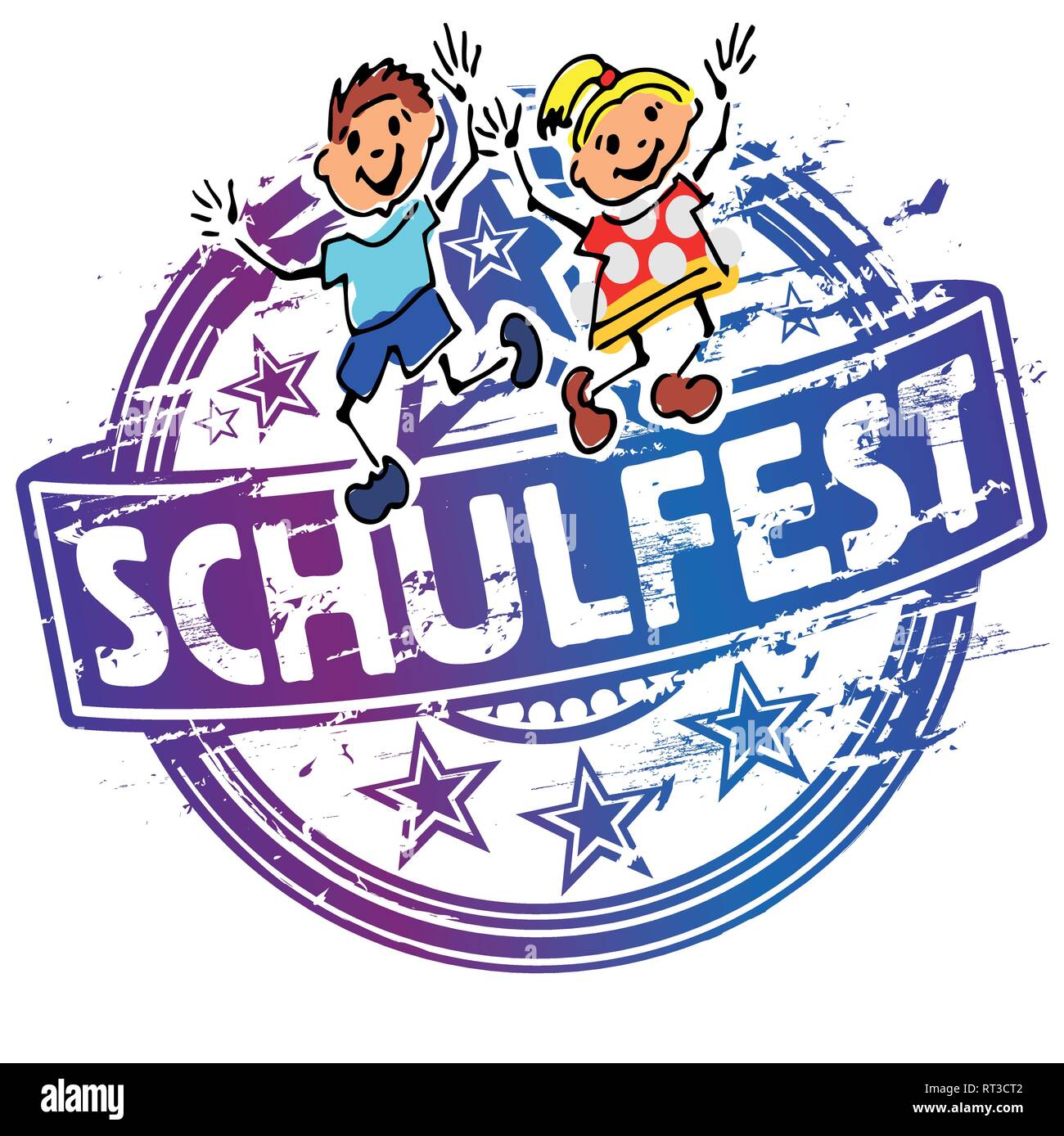 Rubber stamp school fete and party for children Stock Vector Image ...