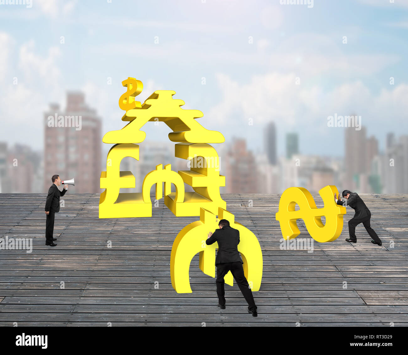 Leader yelling at team member for stacking gold money building on old ...