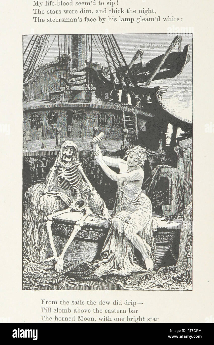 Lady and death vintage illustration Stock Photo - Alamy