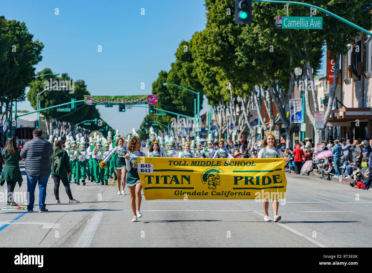 Los Angeles, FEB 23: Toll Middle School Marching band parade in the ...