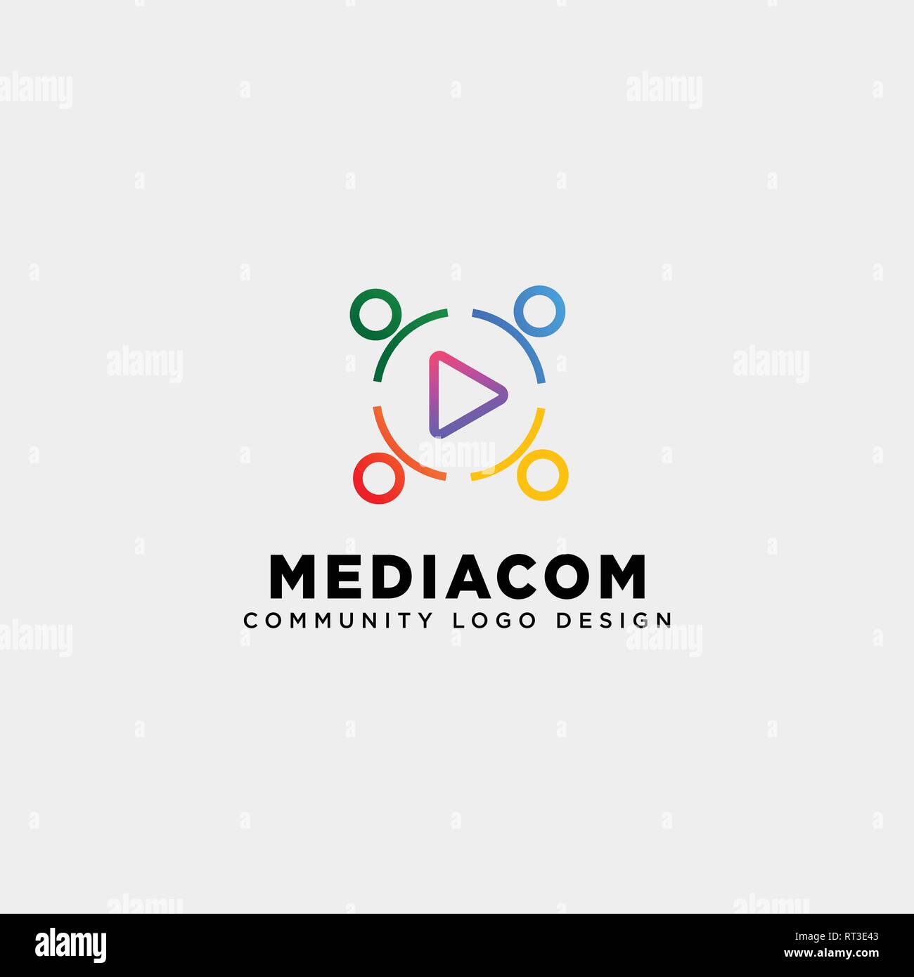 play button community logo template vector illustration icon element ...