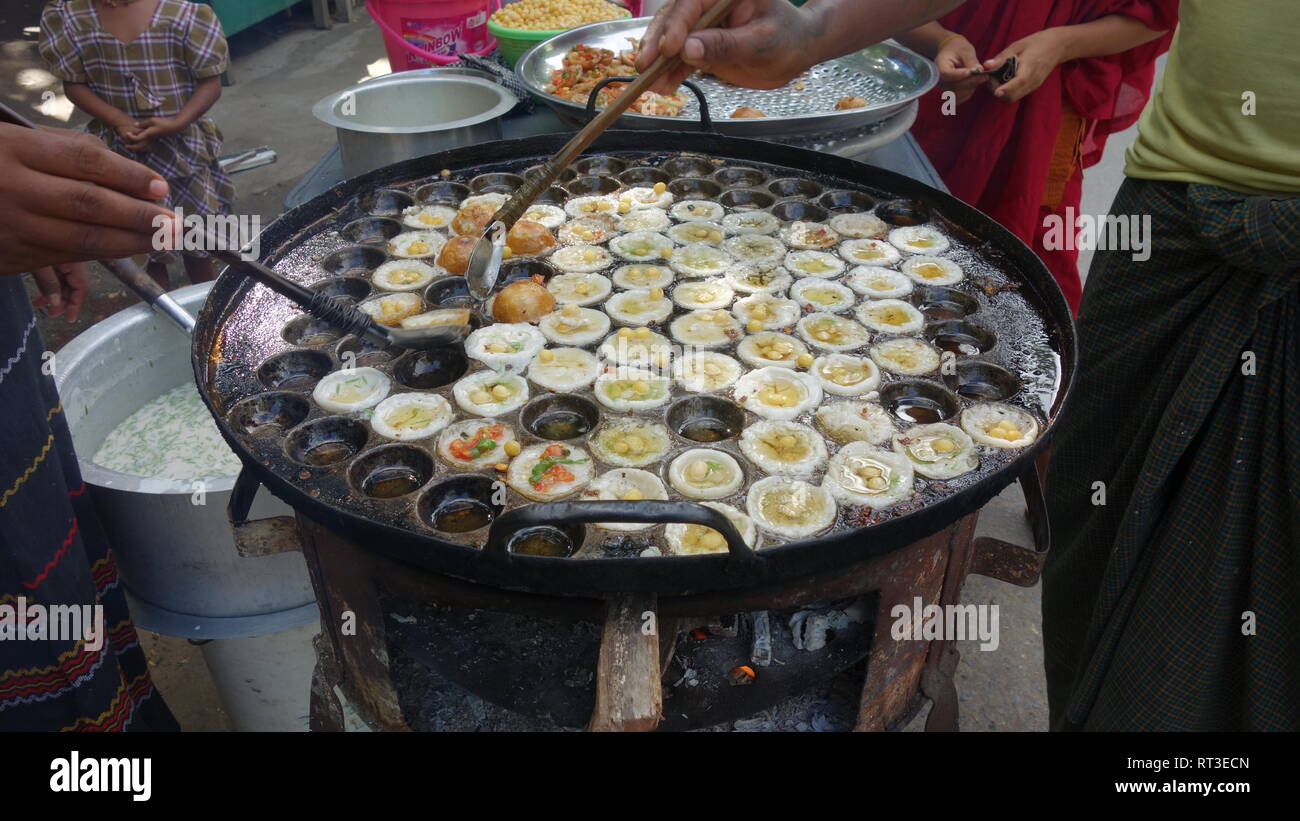 Mandalay in Myanmar, local street food Stock Photo - Alamy