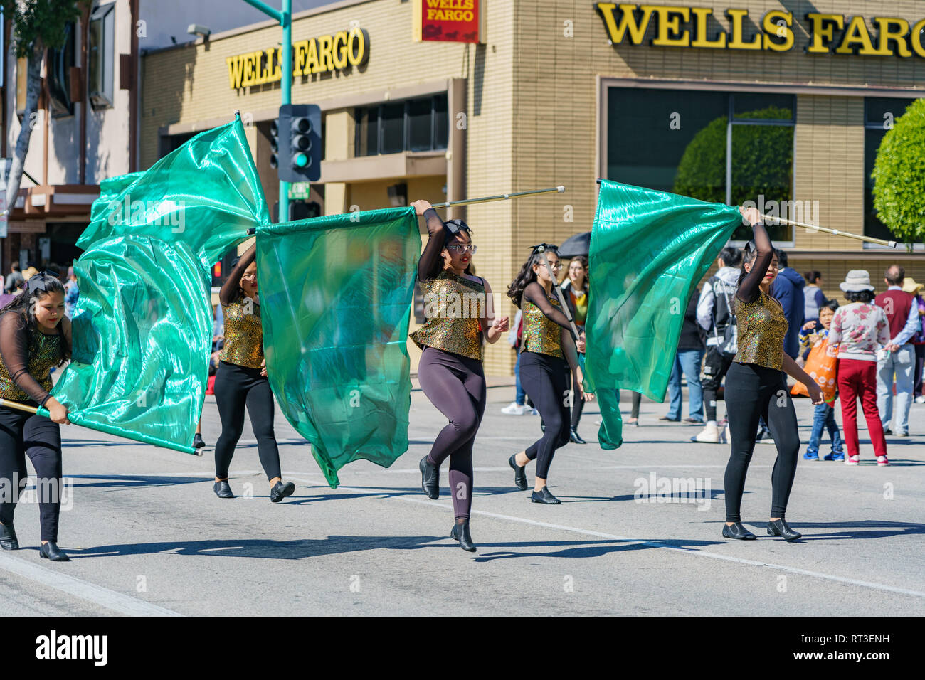 Los Angeles, FEB 23: Toll Middle School Marching band parade in the ...