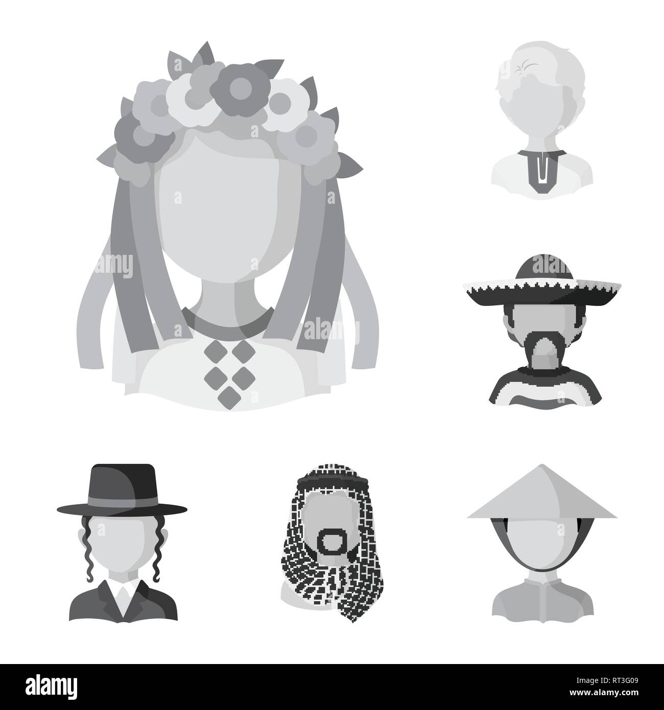 Vector design of person and culture symbol. Set of person and race ...