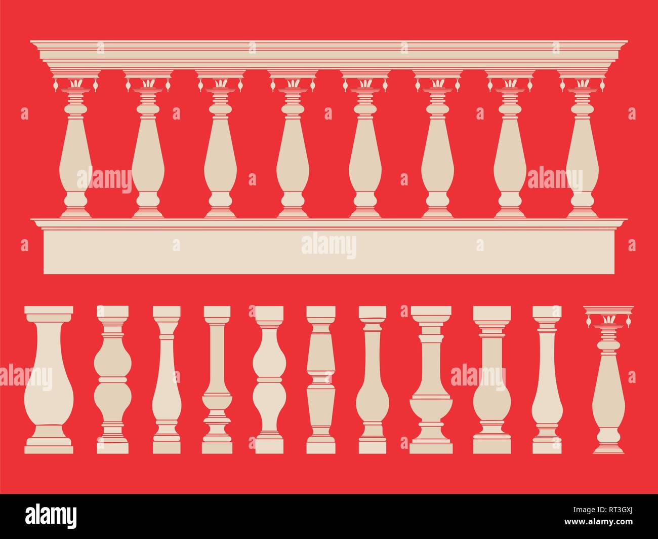 Balustrade vector vectors hi-res stock photography and images - Alamy