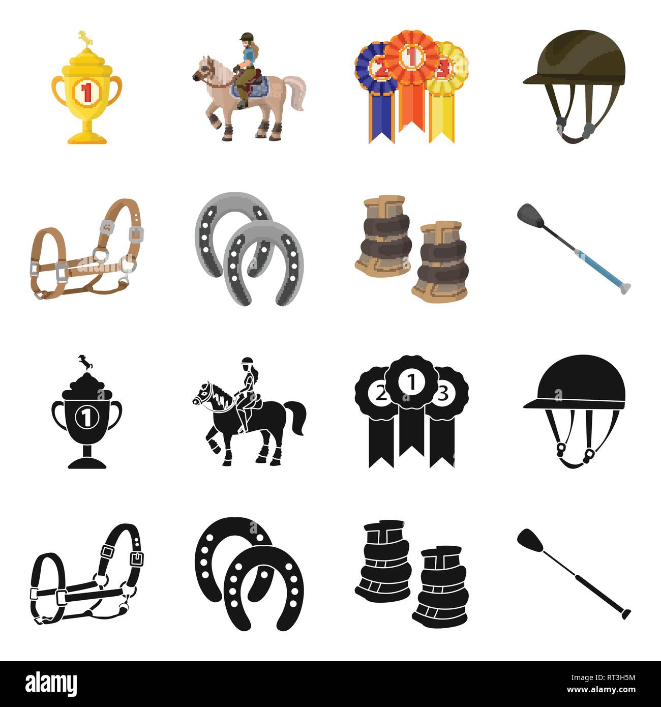 Vector design of equipment and riding logo. Collection of equipment and ...