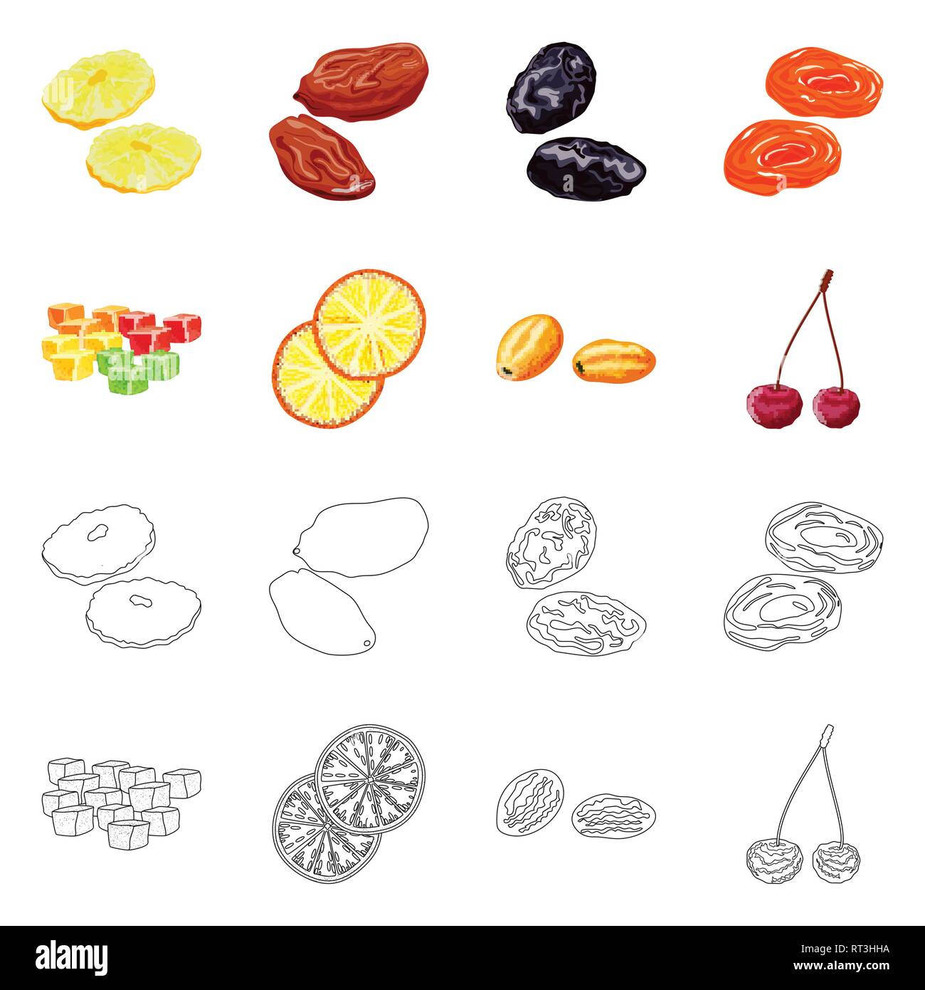 Vector design of food and raw symbol. Set of food and nature stock ...