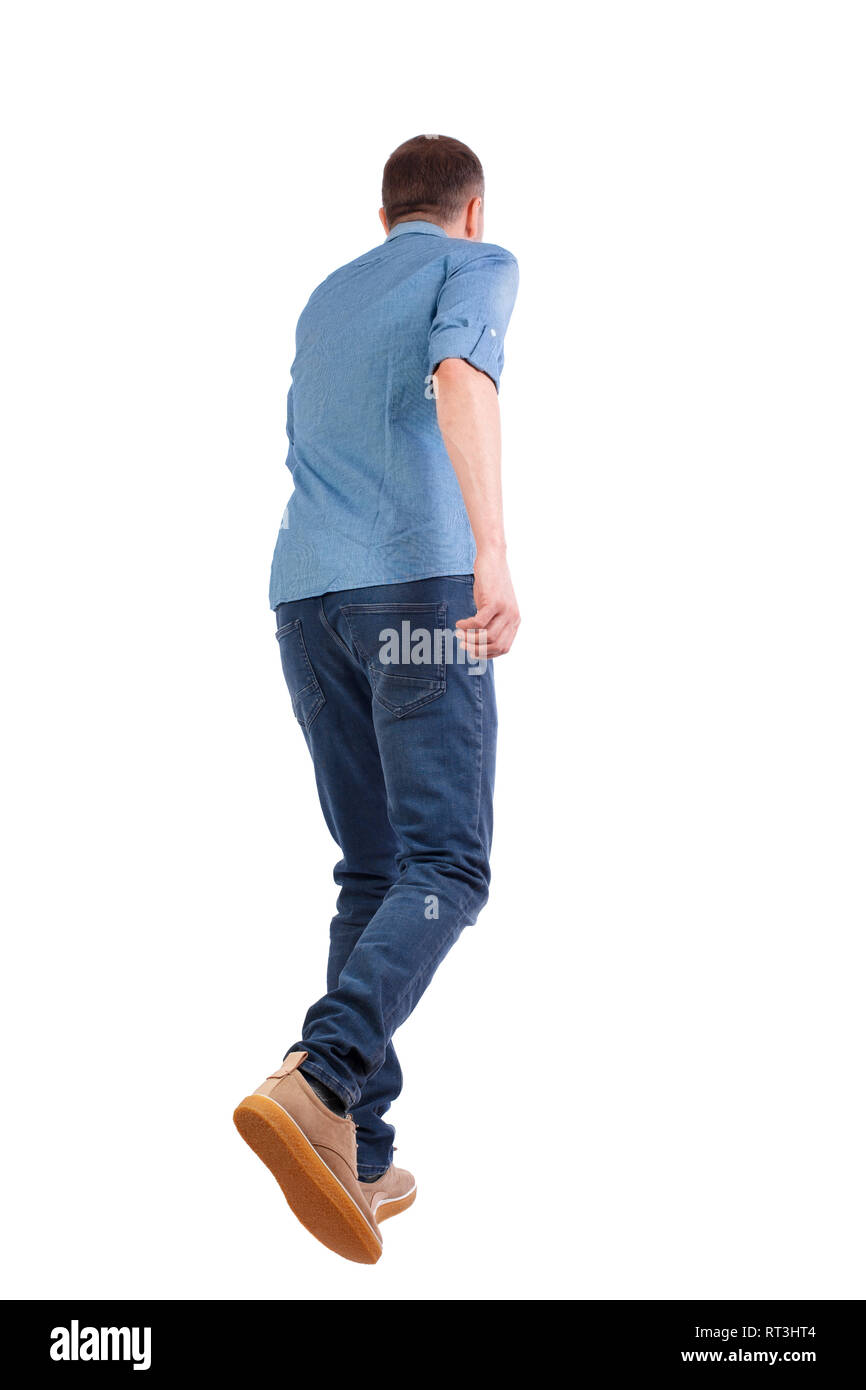 back view of running man. backside view of person. Rear view people ...