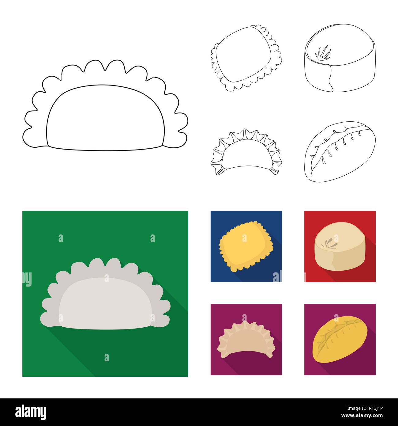 Vector illustration of products and cooking icon. Collection of ...