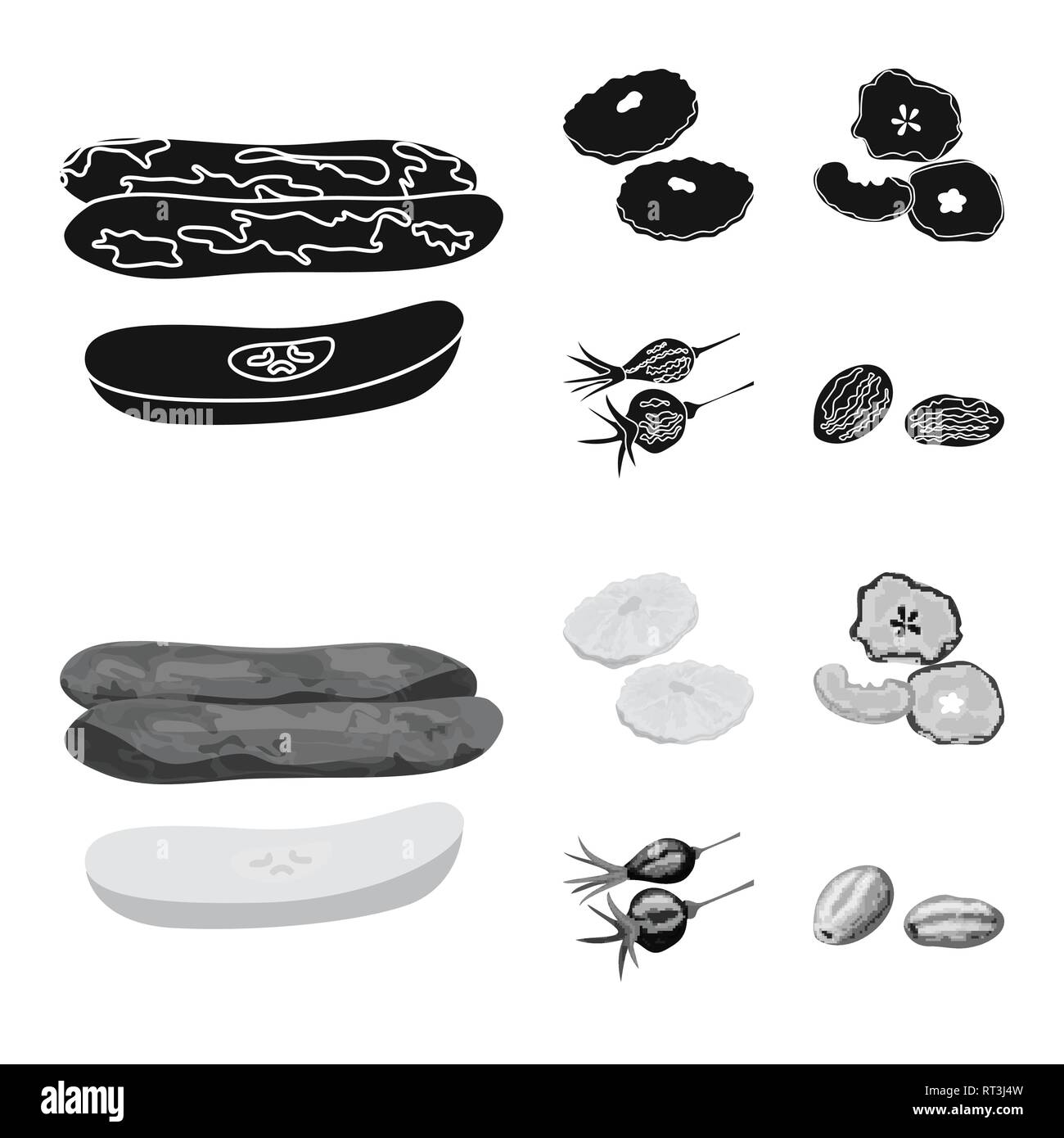 Vector illustration of food and raw logo. Set of food and nature stock ...