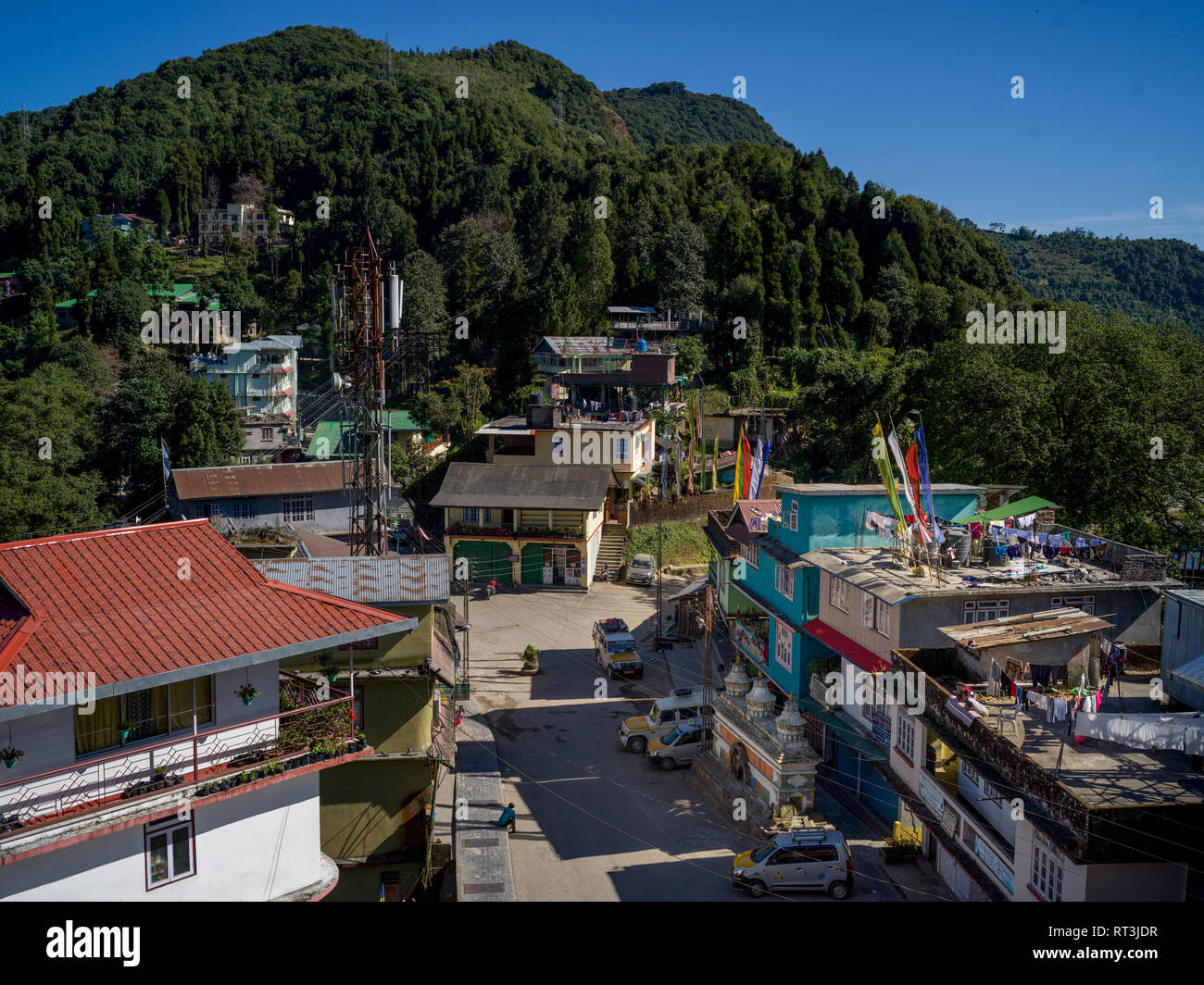 Houses in hillside town, Kaluk, West Sikkim, India Stock Photo - Alamy