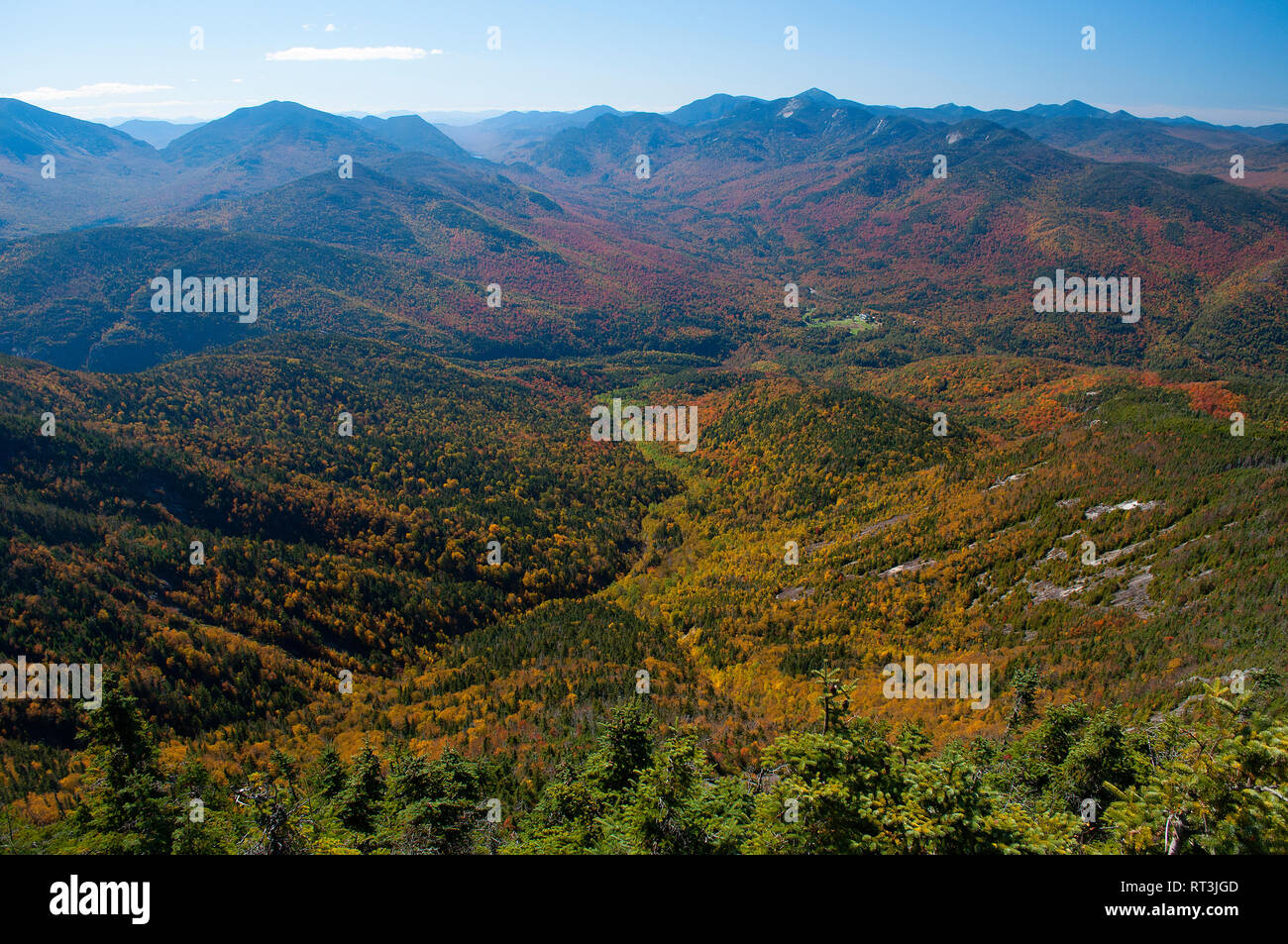 View from the summit of Giant Mountain in the high peaks region of the ...