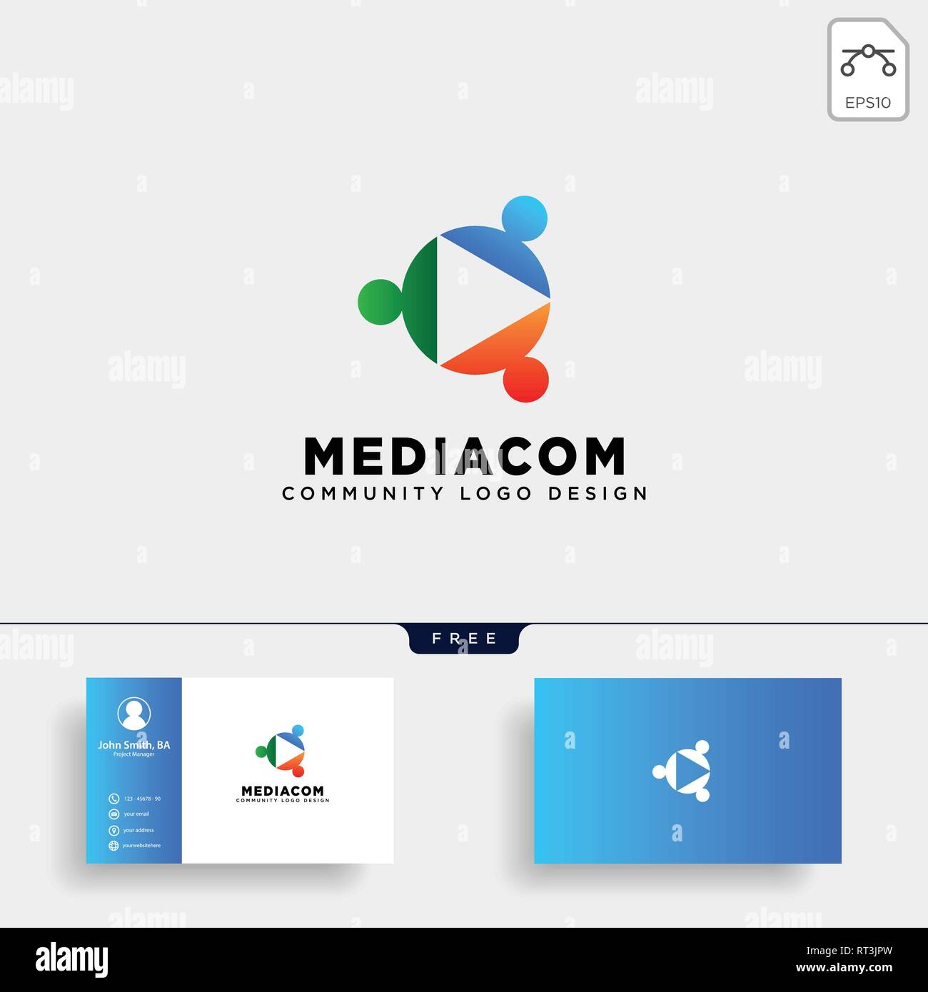 play button community logo template vector illustration icon element ...