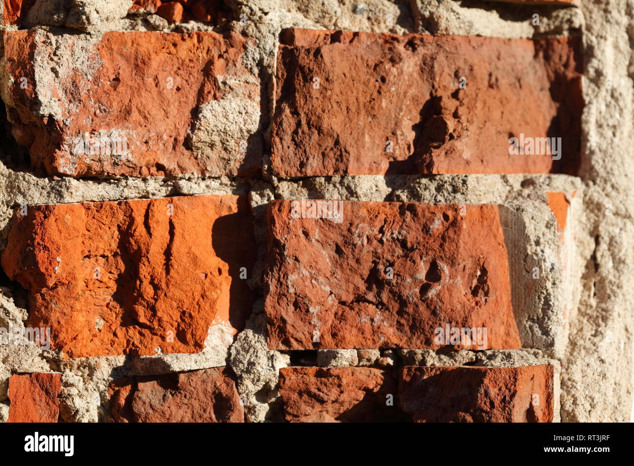old reddish brick wall, bricks, background, germany, europe Stock Photo ...