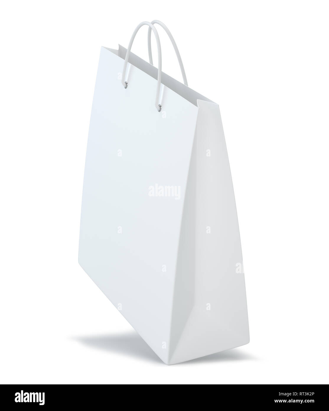 Empty paper bag on white background. Isolated on white background. 3d ...