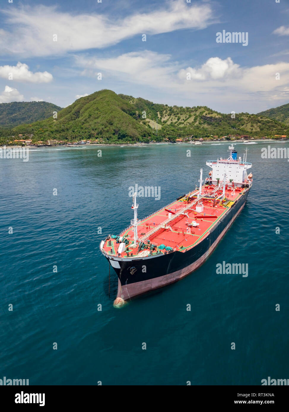 Indonesia, Bali, Aerial view of oil tanker Stock Photo - Alamy