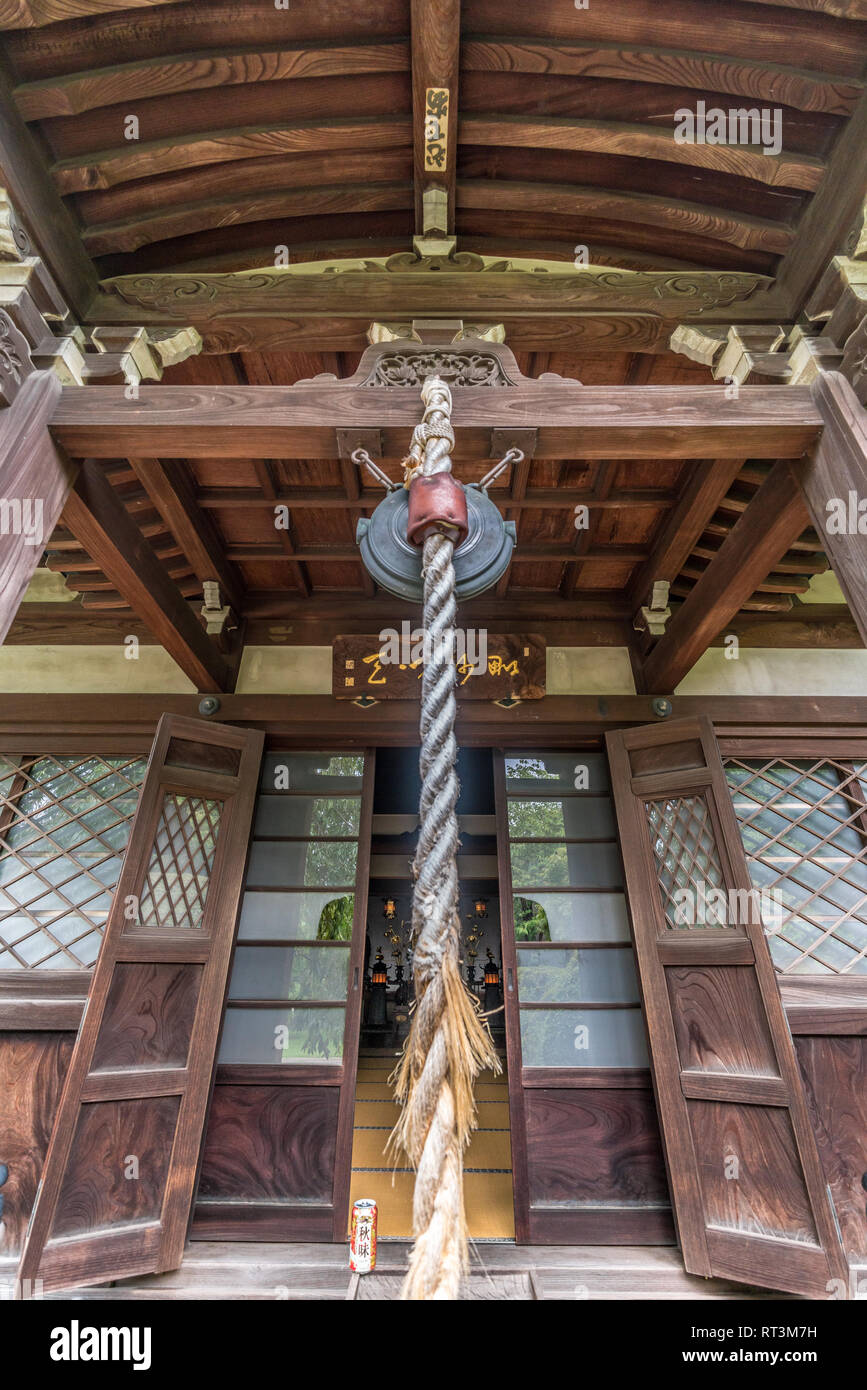 Yanaka, Tokyo, Japan - August 18, 2017 : Shrine housing wooden ...