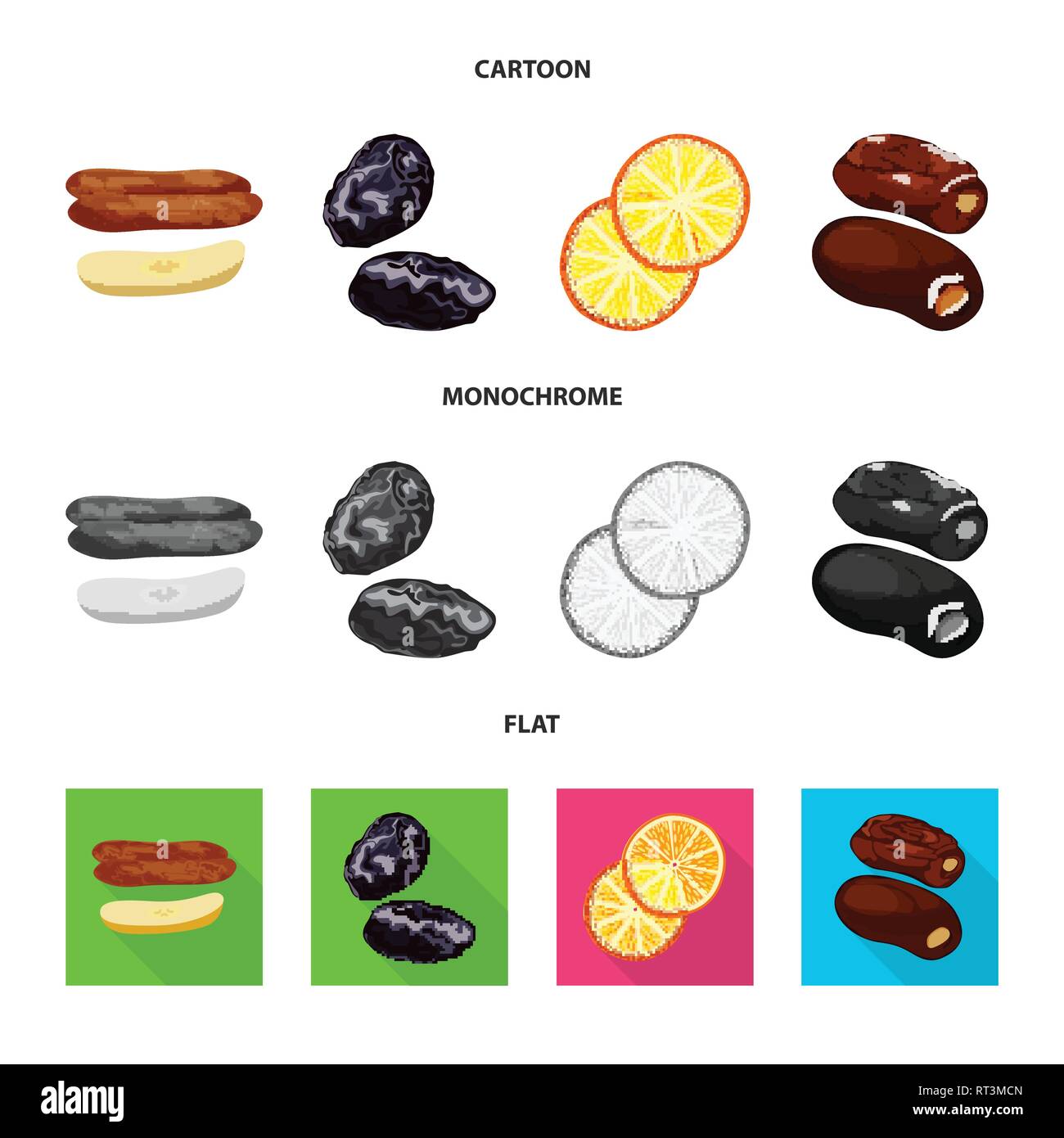 Vector illustration of food and raw symbol. Collection of food and ...