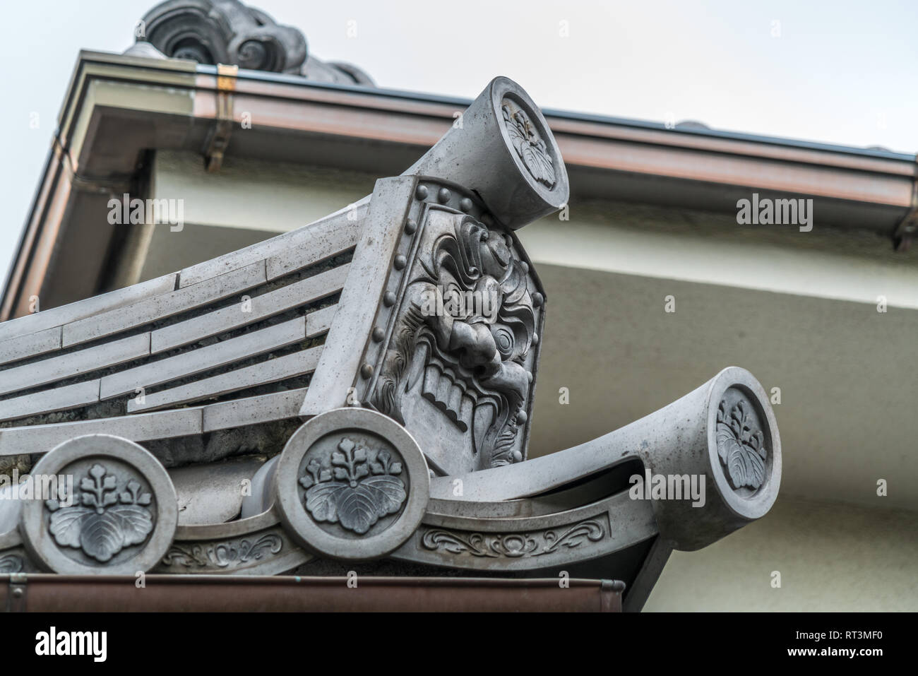 Yanaka district, Tokyo, Japan - August 18, 2017: Onigawara (ogre Goblin ...