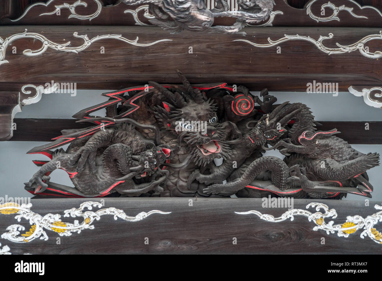 Taito Ward, Tokyo, Japan - August 18, 2017: Dragon-shaped Miyabori ...