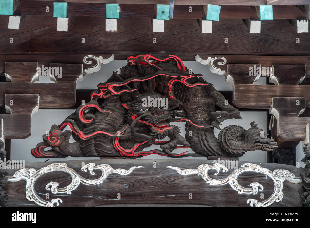 Taito Ward, Tokyo, Japan - August 18, 2017: Dragon-shaped Miyabori ...
