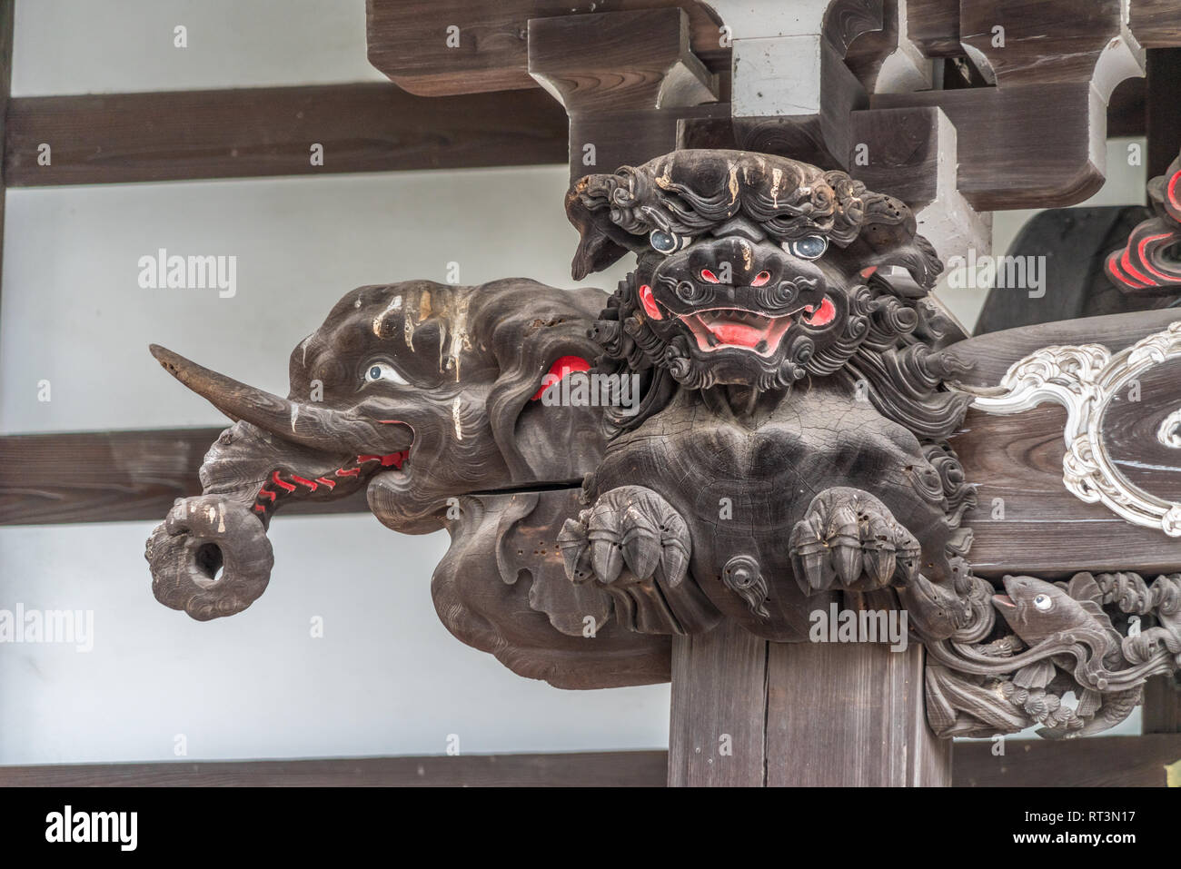 Taito Ward, Tokyo, Japan - August 18, 2017: Shishi Lion and Baku (dream ...