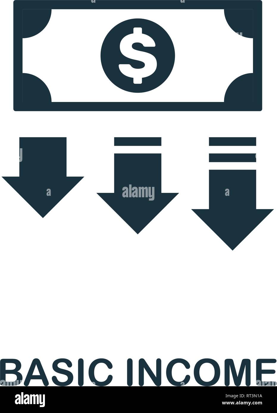Basic Income icon. Creative element design from fintech technology ...