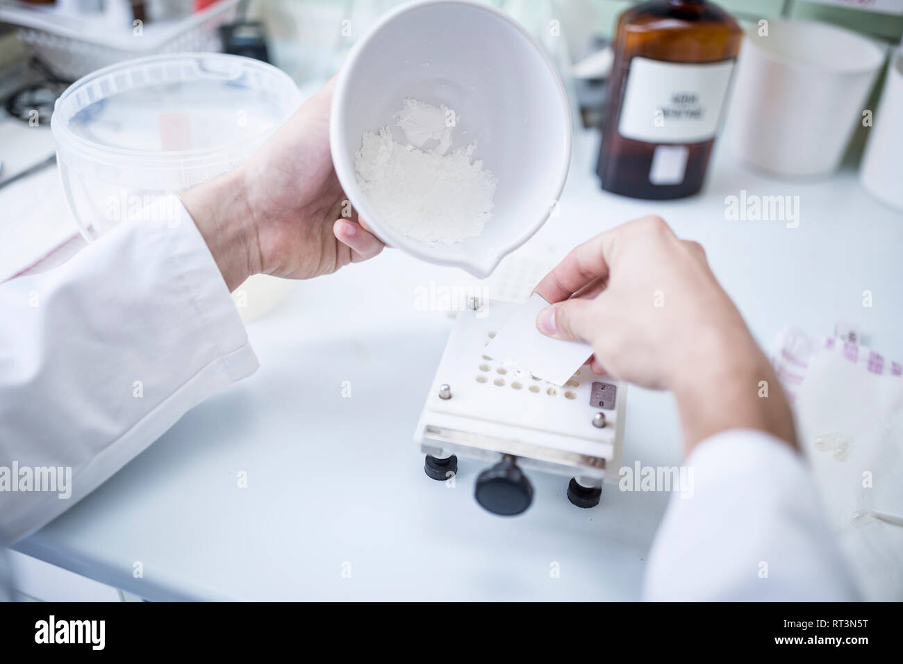 Preparation of medicine in laboratory of a pharmacy Stock Photo - Alamy