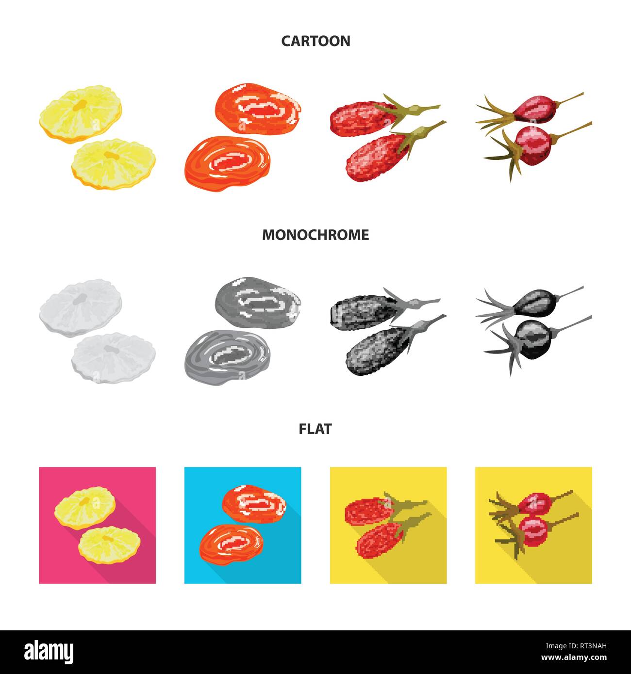 Vector illustration of food and raw icon. Collection of food and nature ...
