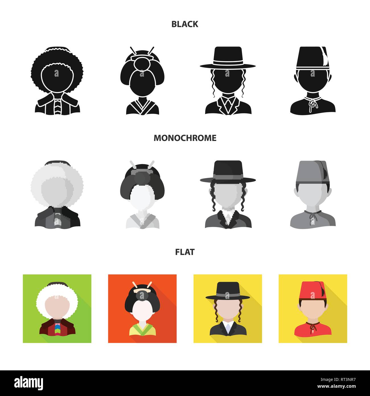 Vector illustration of imitator and resident icon. Set of imitator and ...